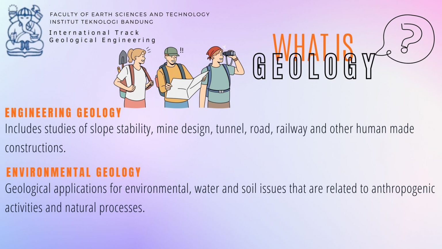 Teknik Geologi ITB » Geological Engineering International Undergraduate